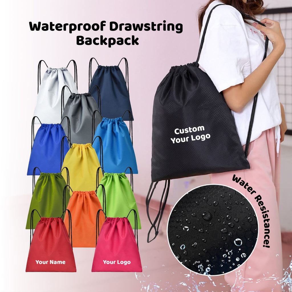 Lightweight Waterproof Drawstring Backpack – 52 Premium Crests